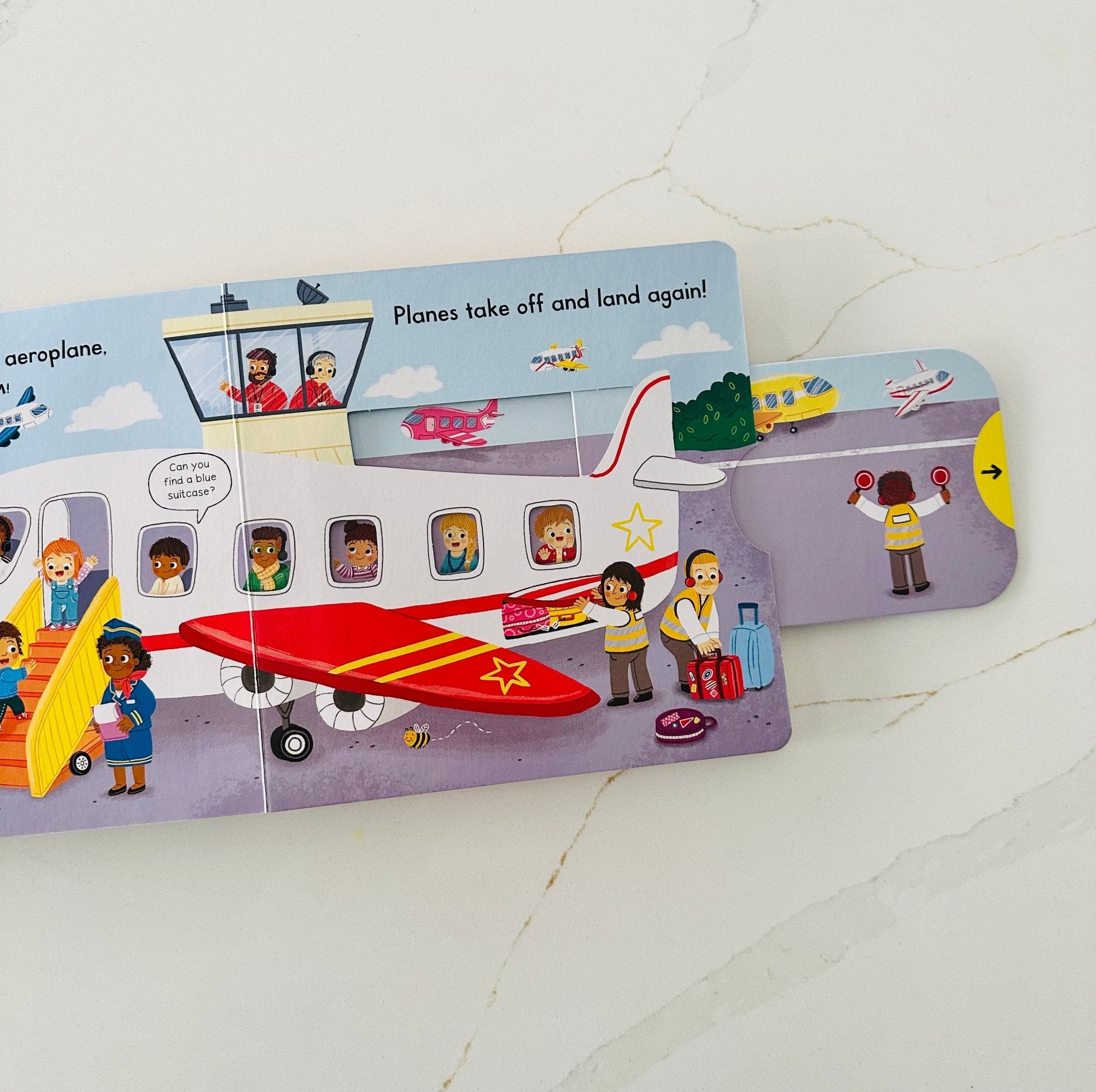Busy Airport - Push, Pull and Slide book – Wondertivity